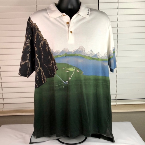 Tabasco | Shirts | Vintage Tabasco Branded Golf Scene Polo Allover ...